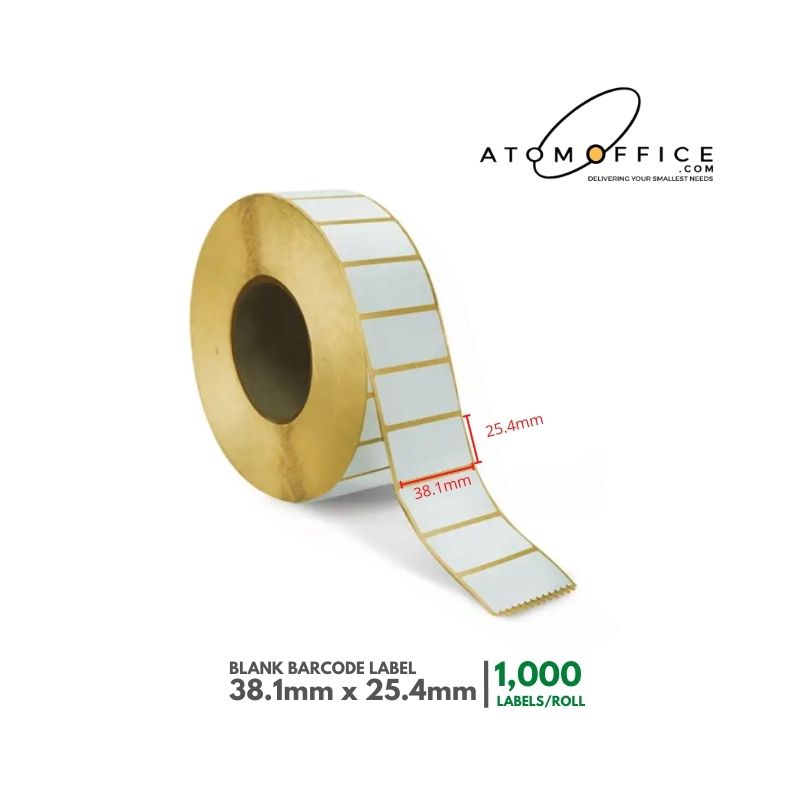Plain Barcode Label 38.1mm X 25.4mm (1000 Labels/Roll) – Atomoffice